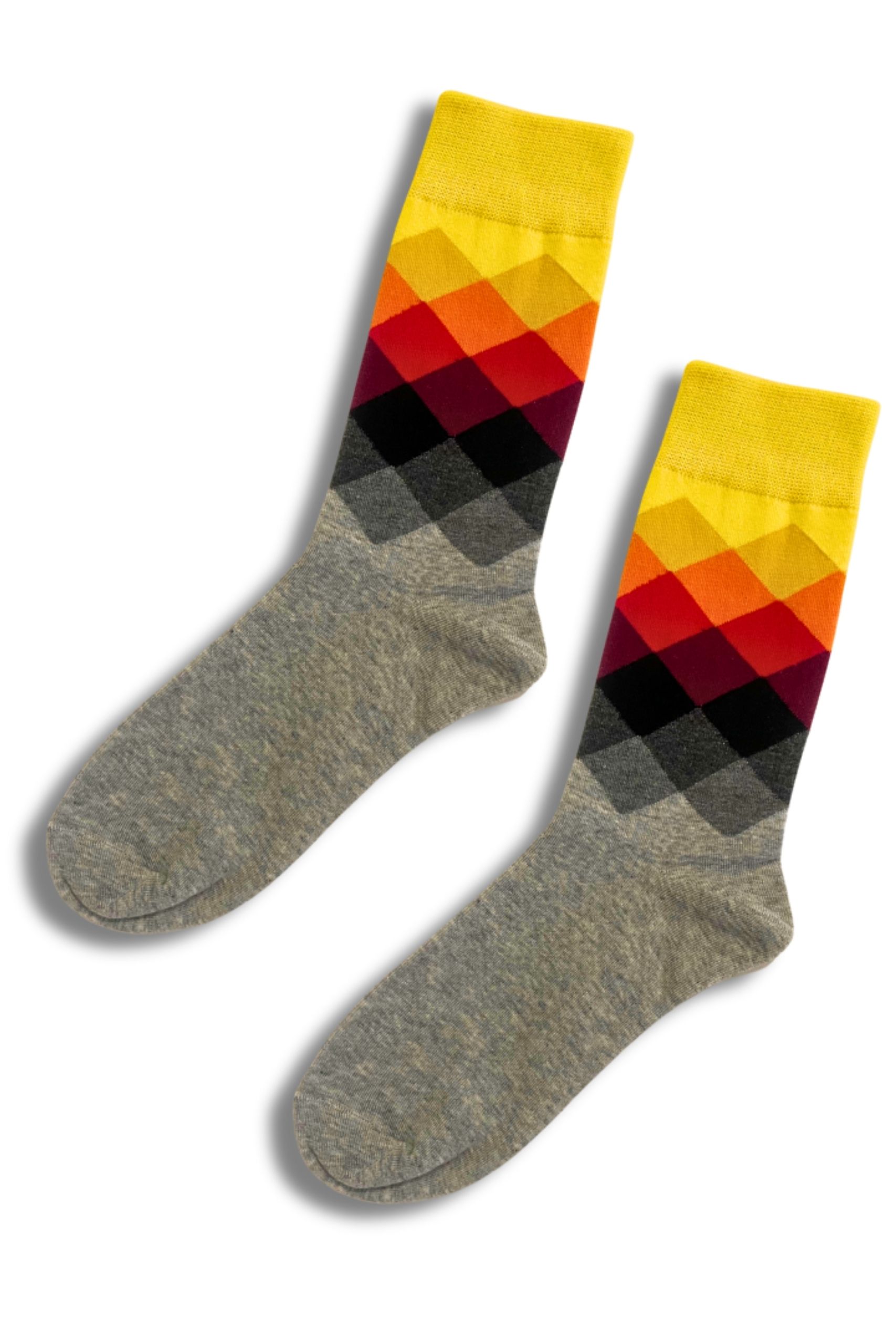 Yellow & Gray Crew Socks - The Design Collective Store